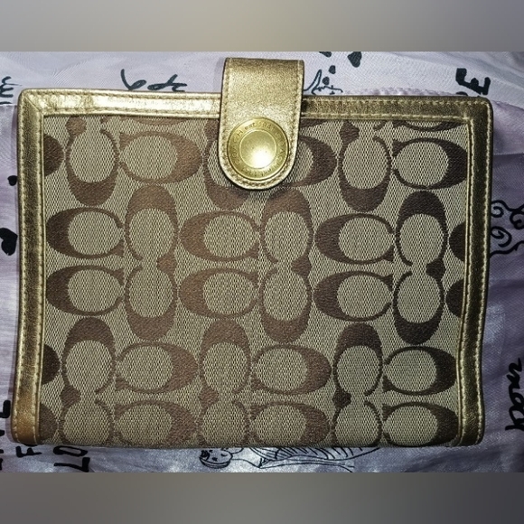 Coach | Office | Coach Euc Monogram Agenda With Gold Leather Trim ...
